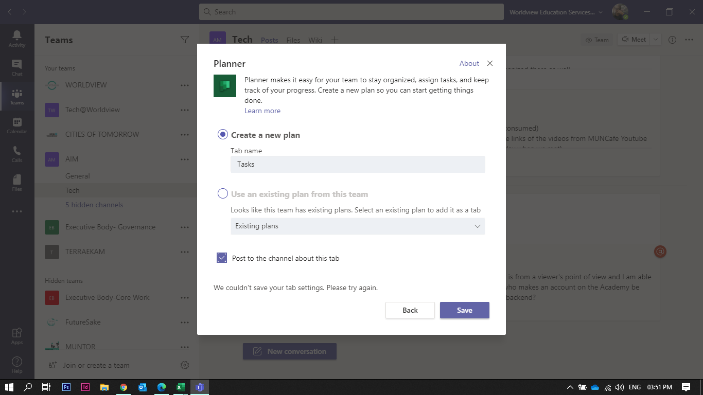 Planner not working in Teams | Microsoft Community Hub